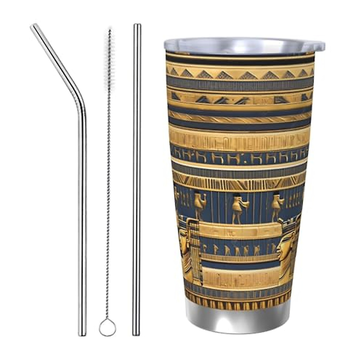 WXZYFP Car cup (single silver rim), can use a straw or drink directly, easy to use.Egyptian Pharaonic Frescoes