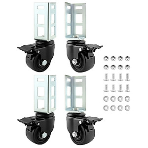 QWORK Storage Rack Caster Wheels, 4 Pack 3" Heavy Duty 1500 lb. Max Total Capacity Storage Shelf Accessories, Fit for Boltless Self Locking Shelving Racks