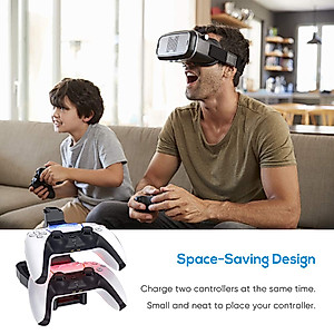 PS5 Controller Charger - Dual Controller Charging Station for PlayStation 5 DualSense with LED Indicator