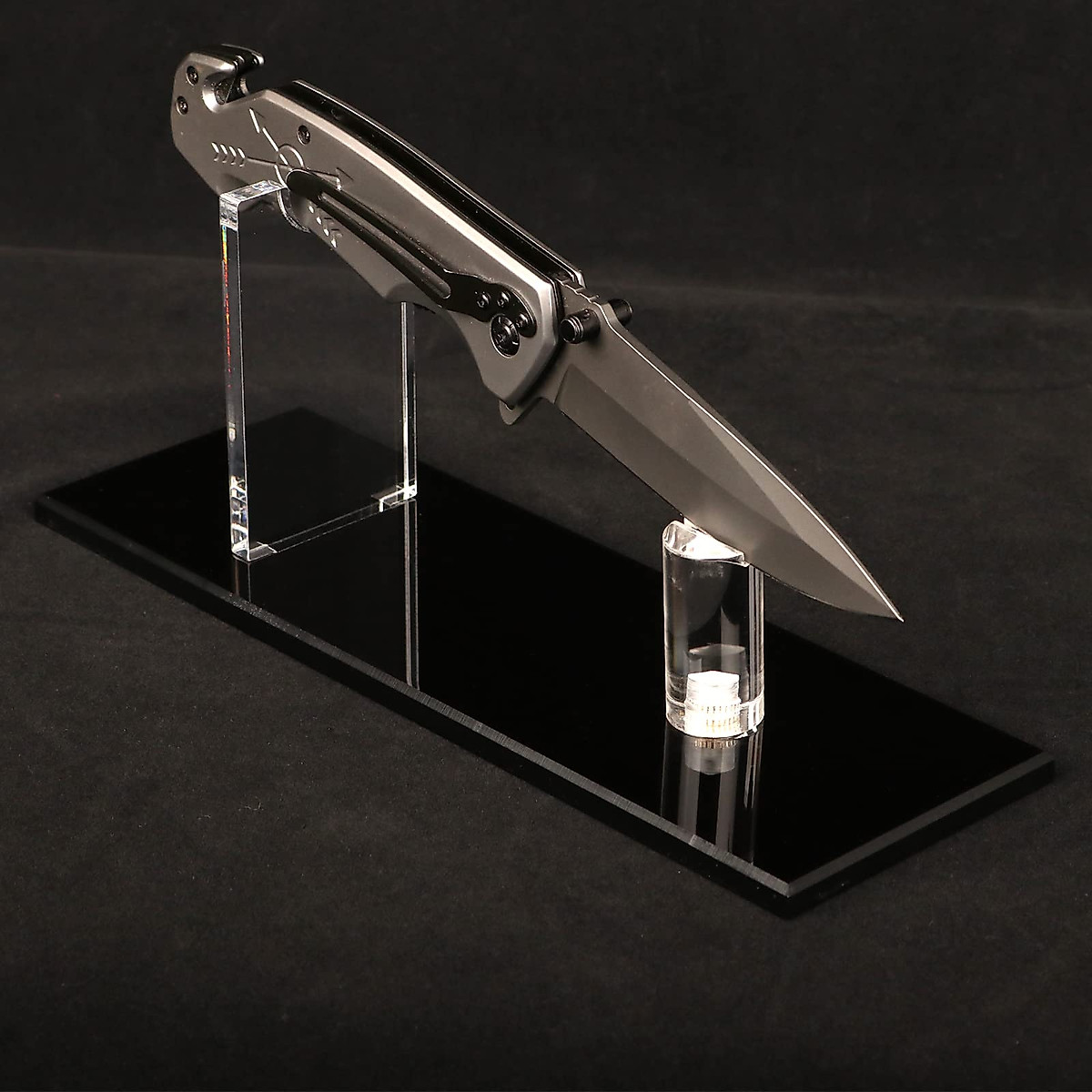 knife stand,single knife holder, acrylic knife display stand, collectible knife display stand, knife collection display stand, for single knife hut home decoration (Black 1 pack)