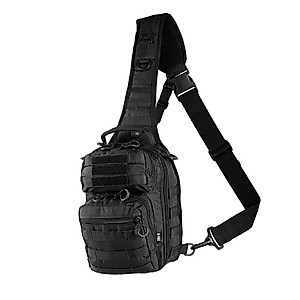 M-Tac City Hunter Hexagon Sling Backpack - Tactical Crossbody CCW Concealed Carry Pack EDC Bag (Black)