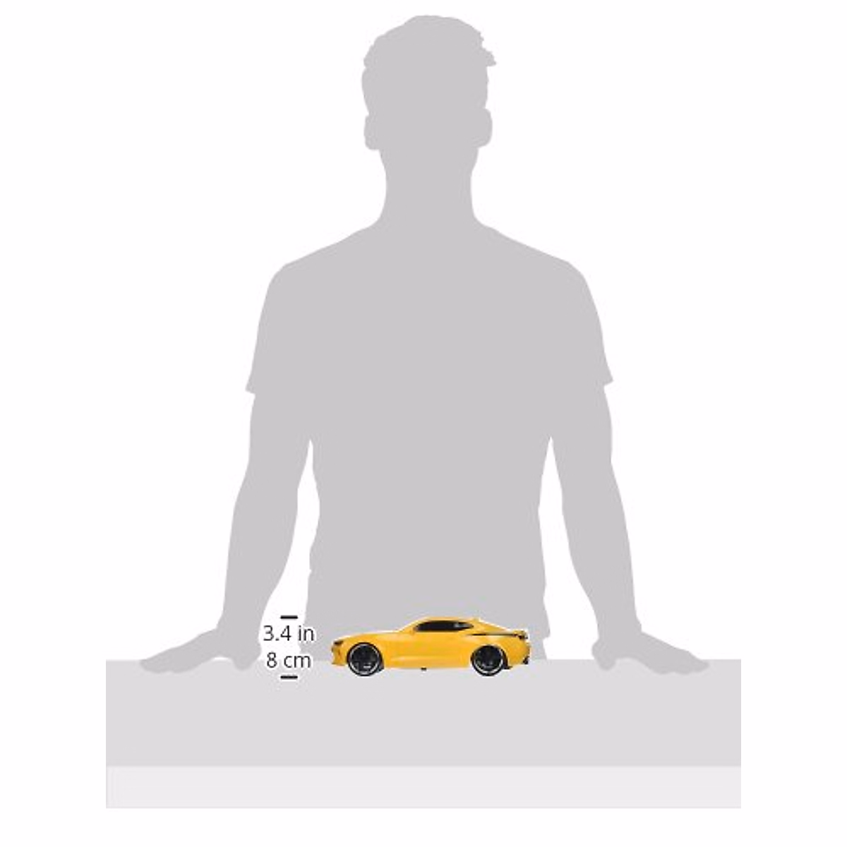 Jada 98728 Toys Hyperchargers 1: 16 Big Time Muscle R/C '16 Chevy Camaro Ss Vehicle, 1/16 Scale, Yellow With Black Stripes