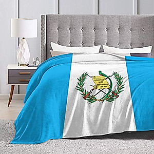 Guatemala Flag Pattern Fleece Blanket Throw Lightweight Blanket Super Soft Cozy Bed Warm Blanket for Living Room/Bedroom All Season (Guatemala Flag Pattern, 50" × 40")
