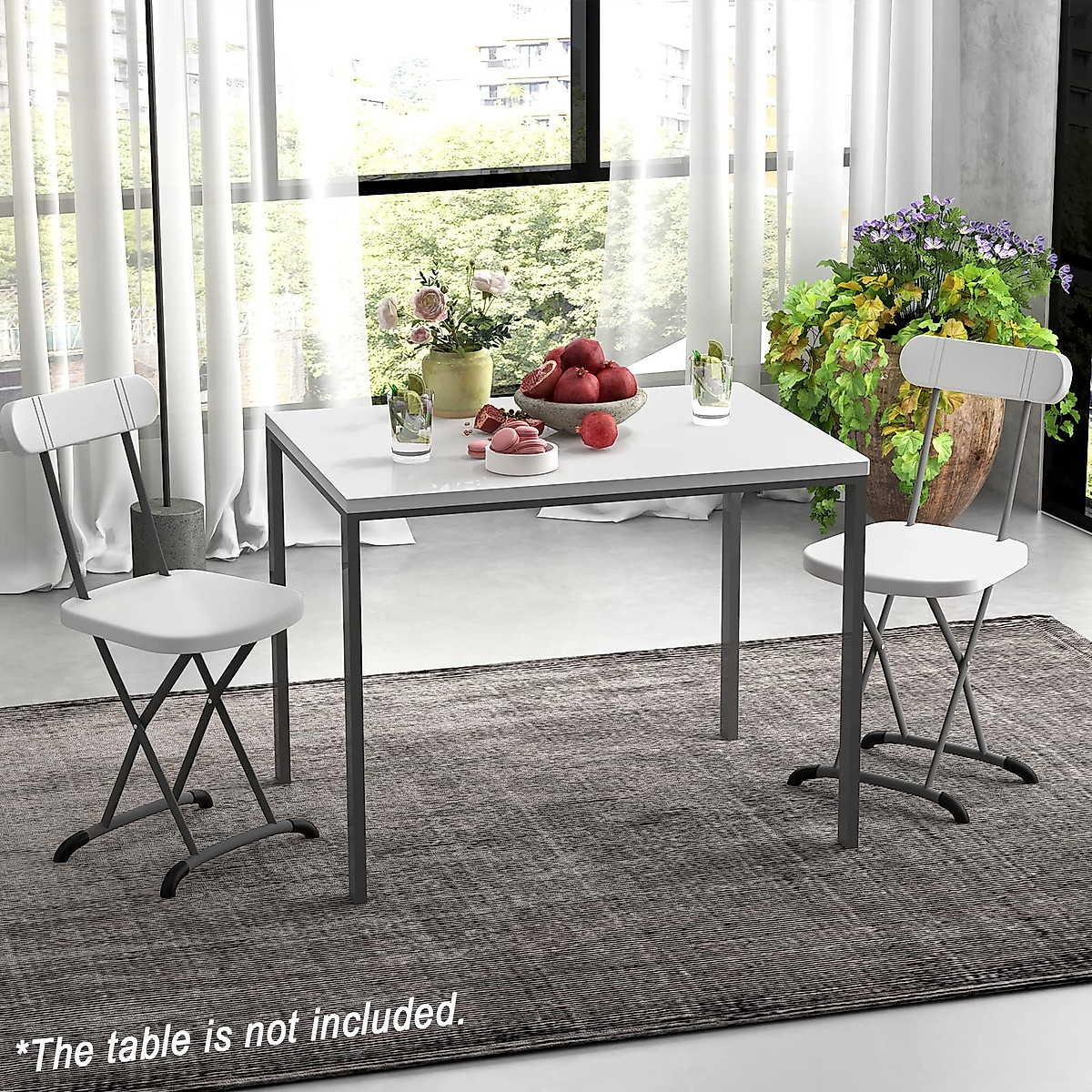 Giantex 2-Pack Folding Chairs, Plastic Event Chairs, 400LBS Lightweight Foldable Chairs with Solid X-Shape Frame, Oversized Seat, Outdoor Indoor Chairs for Home Garden Patio Yard, White