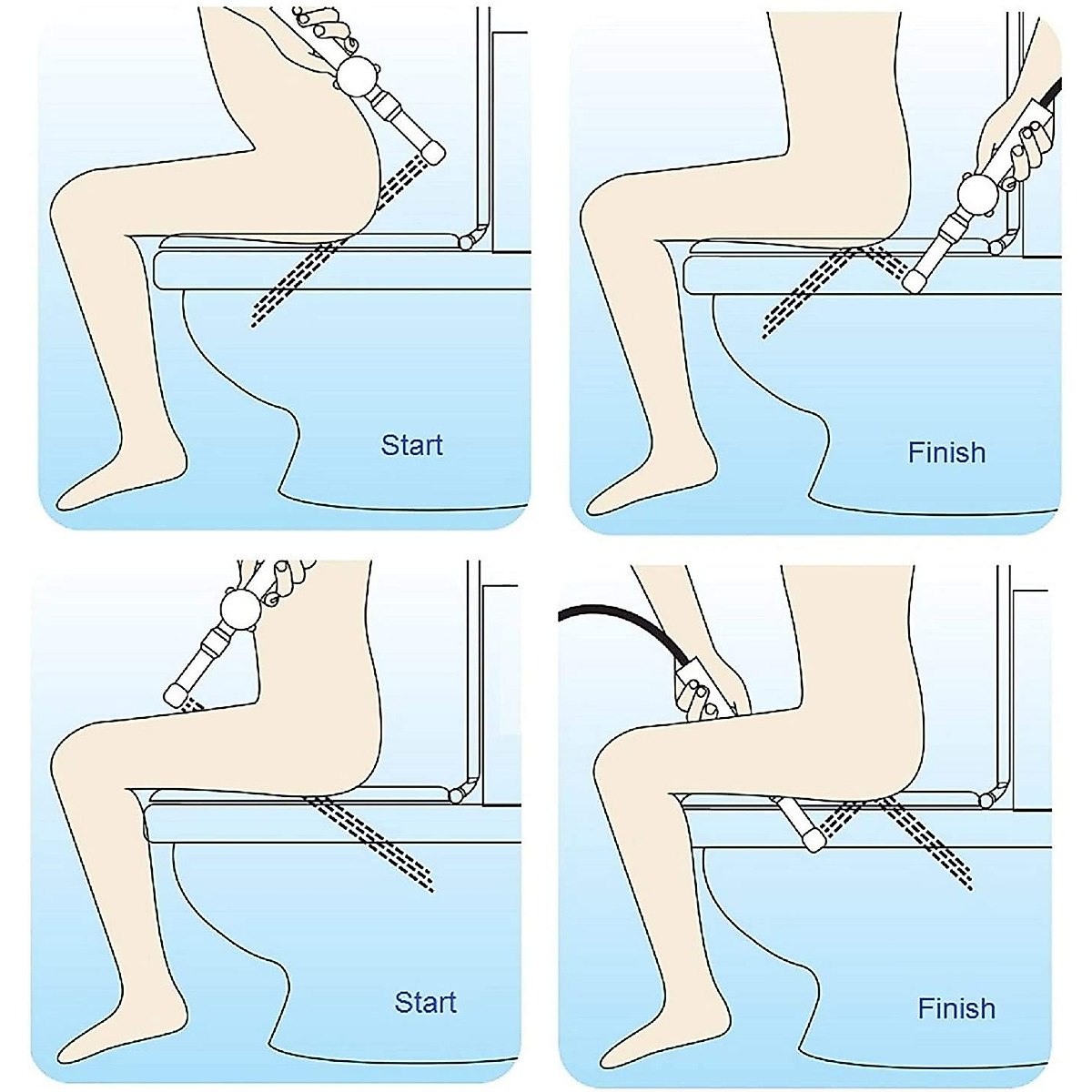 RinseWorks - Aquaus 360 HandHeld Bidet sprayer for Toilet - NSF cUPC Certified for Legal Installation - 2 BackFlows - Dual Pressure Controls – 3” to 11” Spray reach - 3 Year Warranty (Polymer Sprayer)