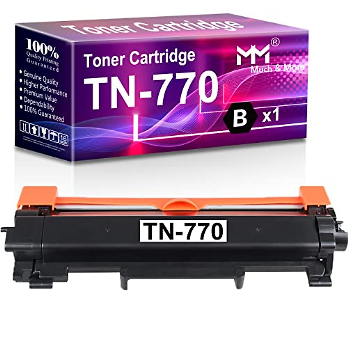 MM MUCH & MORE Compatible Toner Cartridge Replacement for Brother TN770 TN-770 TN 770 Used with HL-L2370DW MFC-L2750DW HL-L2370DWXL MFC-L2750DWXL Printers (1-Pack, Black)