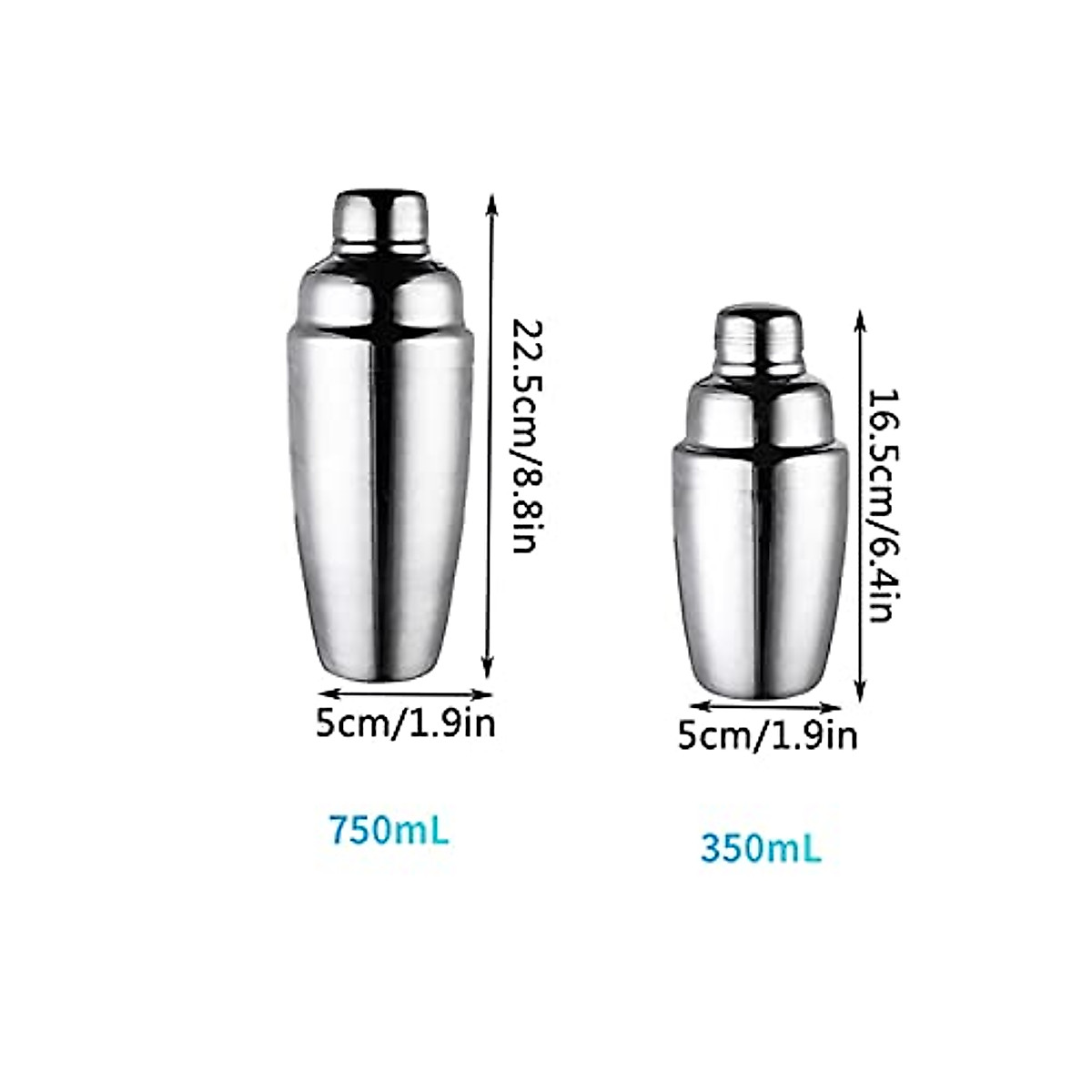 Cocktail Shaker Set Drink Shaker Bartender Kit, 6 Piece Cocktail Shaker Set Stainless Steel Bar Tools,Shaker Tins Bar Tools (Color : A)