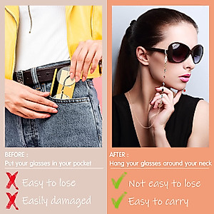 Frienda 6 Pcs Eyeglass Chains Glasses Chain Holder Lanyard for Women Beaded Glasses Strap Around Neck Sunglasses Chain Cords (Classic Style)