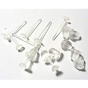 YOYOSTORE 3mm Invisible Plastic Earrings Blank Pins Stud Tiny Head Findings DIY Supplies (100 pieces/50 Pairs)