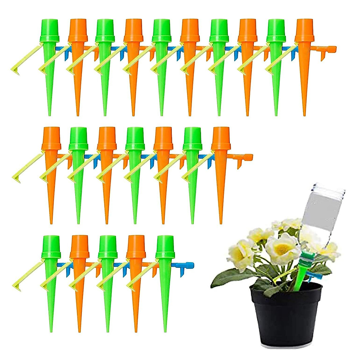 [New Upgrade] Self Watering Spike Slow Release Vacation Plants Watering System Automatic Watering Devices for Wine Bottle Small Plastic Water Bottle Irrigation Stake for Outdoor Indoor Plants Tree
