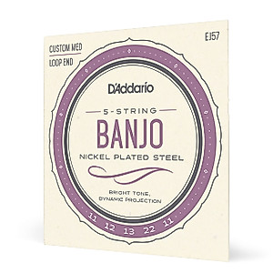 D'Addario EJ57 Nickel 5-String Banjo Strings, Custom Medium, 11-22