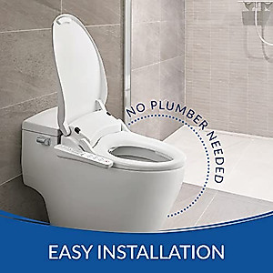 Bio Bidet Slim ONE Smart Toilet Seat in Elongated White with Stainless Steel Self-Cleaning Nozzle, Nightlight, Turbo Wash, Oscillating, and Fusion Warm Water