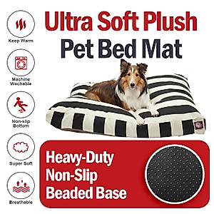 Majestic Pet Rectangle Large Dog Bed Washable – Non Slip Comfy Pet Bed – Dog Crate Bed with Removable Washable Cover – Dog Kennel Bed for Sleeping - Dog Bed Large Breed 44x36x5 Inch – Black