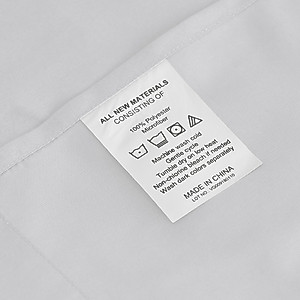 Furinno Angeland Vienne 3-Piece Microfiber Bed Sheet and Pillowcase Set, Twin, White