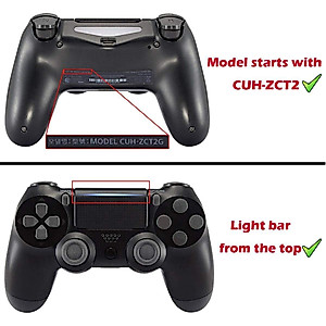 eXtremeRate Multi-Colors Luminated D-pad Thumbstick Trigger Home Face Buttons, Black Classical Symbols Buttons DTFS (DTF 2.0) LED Kit for PS4 Slim Pro Controller - Controller NOT Included
