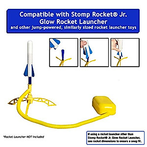 Botabee Glow-in-The-Dark Soft Foam Rocket Refills for Rocket Launchers | Compatible with Stomp Rocket® Jr. Glow Rocket Launcher | 6 Pack Replacement Air-Powered Foam Rockets