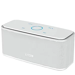 DOSS SoundBox Touch Wireless Bluetooth Speaker with 12W HD Sound and Bass, IPX5 Water-Resistant, 20H Playtime, Handsfree, Portable for Office, Home, Outdoor, Travel-White