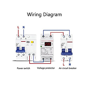 230V 40A Automatic Recovery Overvoltage and Undervoltage Protection Device, Voltage Arrester Device, DIN Rail Mount Protector