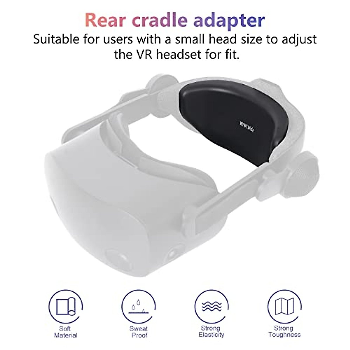 VR Head Rear Pad Replacement for HP Reverb G2 and Valve Index VR Headset Memory Foam Back Sponge Adjustable Portable Cradle Fit Small Head（Compatible with More Similar VR Headset）