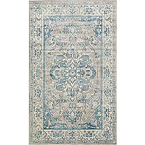 Unique Loom Paris Collection Area Rug - Louisa (5' 1" x 8' Rectangle, Dark Gray/ Beige)