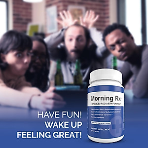 Morning RX - Post Party Pills for Better Mornings 60 Caps, Dehydration Supplement - Vitamins, Electrolytes, Magnesium, Potassium, Zinc - No Gluten, Caffeine or Hocus Pocus - Why Suffer After Drinking?
