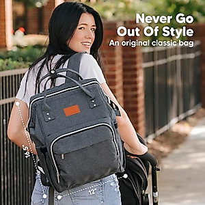 KeaBabies Baby Diaper Bag Backpack - Baby Bag for Boys,Girls, Waterproof Multi Function Baby Backpack, Large Diaper Bags for Baby Girl, Baby Boy, Travel Diaper Bag with Changing Pad (Mystic Gray)