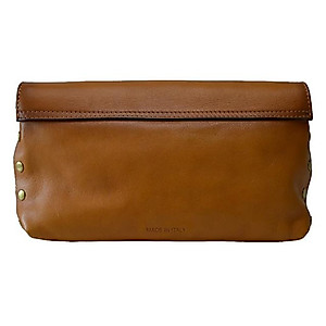 Pratesi Leather, Leather Bag for Woman Castel Del Piano Clutche in cow leather - Bruce Mustard