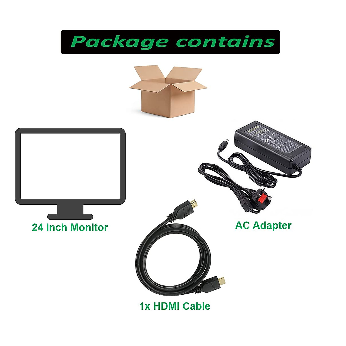 HP 24F LED-Backlit 24 Inch Anti-Glare FHD (1920 x 1080) Monitor, | VGA Port, HDMI | 16.7 Million Colors, Viewing Angles: Horizontal: 178° Vertical: 178°, 5ms Respond Time, Black & Silver (Renewed)