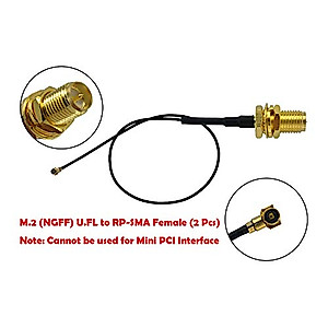WiFi Antenna 8dBi Omni RP-SMA Male 2.4Ghz 5.8Ghz Dual Band + 20cm U.FL IPEX MHF4 to RP SMA Female Extension Cable for M.2 NGFF Card Notebook Drone 2 Pcs