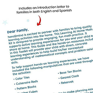 hand2mind Hands-On Standards, Learning at Home Family Engagement Kit for Grade 3, Math Activity Book with Math Manipulatives, Spanish Translations for Key Materials