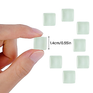 24 Pcs Glass Strong Refrigerator Magnets, White Fridge Magnets Whiteboard Magnets Glass Fridge Magnets for Office Cabinets Square Fridge Stickers Home Kitchen Decor (White)