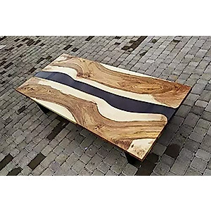 Epoxy Table, Live Edge Wooden Table, Epoxy Resin River Table, Natural Wood,Dining table, Natural Epoxy Table, Resin Table 42x24 inch