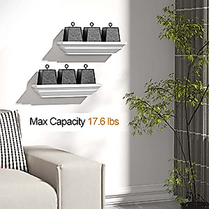 Alsonerbay Floating Shelves White, Wood Shelves Rustic Shelves for Wall Storage, Wall Mounted Shelves for Bedroom Living Room Bathroom, 17 Inch 2 Pack