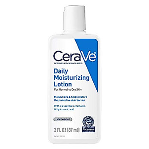 CeraVe Daily Moisturizing Lotion | 3 Ounce | Face & Body Lotion for Dry Skin with Hyaluronic Acid | Packaging May Vary