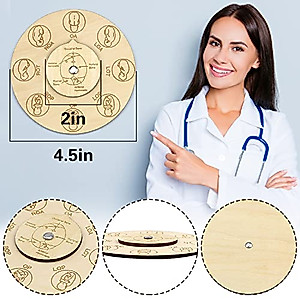 Midwife fetal position tool, carved wooden fetal position wheel for student midwife doctor doula (Round)