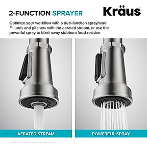 KRAUS Allyn Transitional Industrial Pull-Down Single Handle Kitchen Faucet in Spot-Free Stainless Steel, KPF-4101SFS