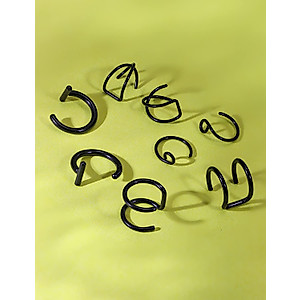 Ftovosyo Fake Lip Rings T Shaped Stainless Steel Gothic Clip on Non Piercing Nose Ring Double Cartilage Helix Earrings Ear Cuff for Women Men