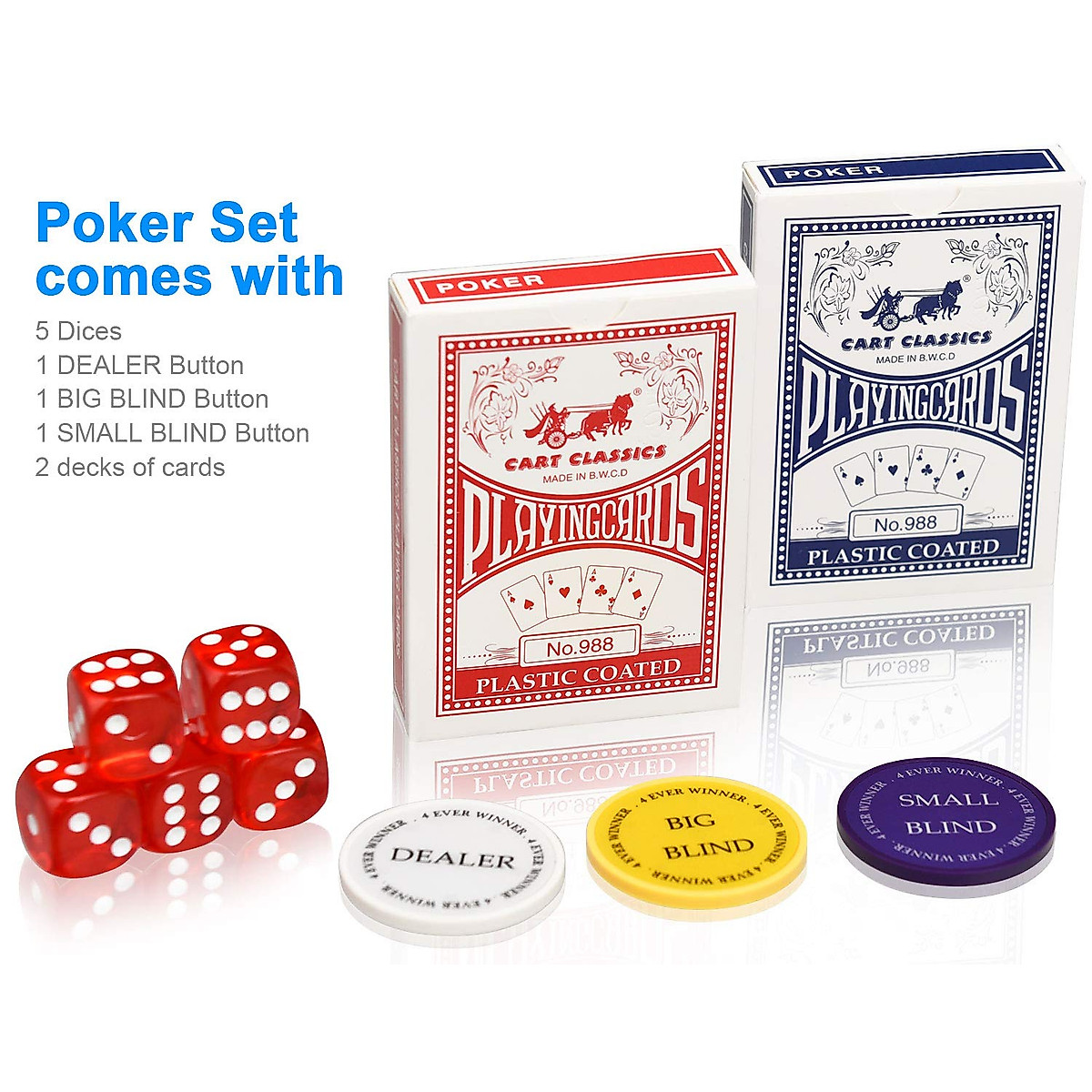 4 EVER WINNER Poker Chip Set 500PCS Professional Poker Set 11.5 Gram Casino Chips with Denominations, for Texas Holdem Blackjack Gambling Poker Set with Aluminum Case