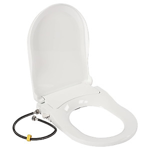 Non-Electric Bidet Toilet Seat, Elongated Toilet seat, White, Bidet Attachment for Toilet