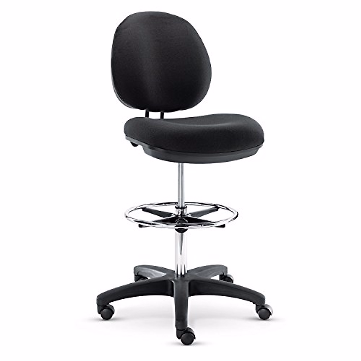 Alera IN4616 Interval Series Swivel Task Stool, PVC-Free Faux Leather, Black