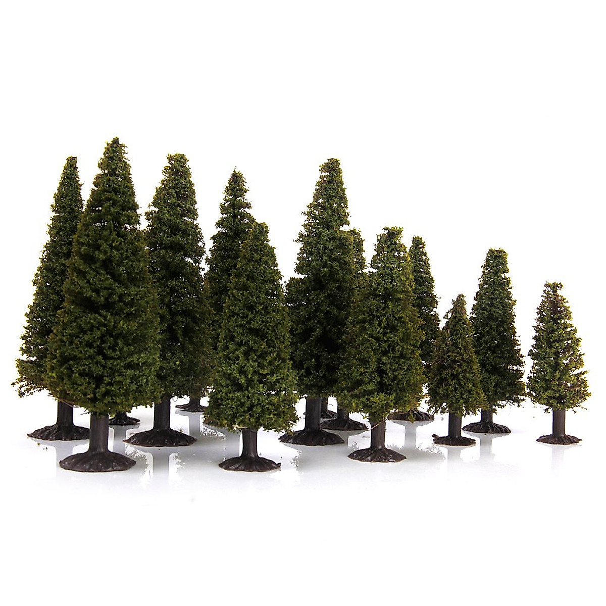 15pcs Green Scenery Landscape Model Cedar Trees with Box