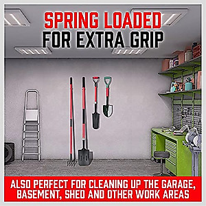 19-Piece Garden Tool Holder Set - Wall Mount Shovel Holder, Broom Holder, Rake Holder, Garage Hook & Tool Holder Set, Garage Organizer, Wall Organizer, Utility Storage, Utility Hanger Clips & U-Hooks