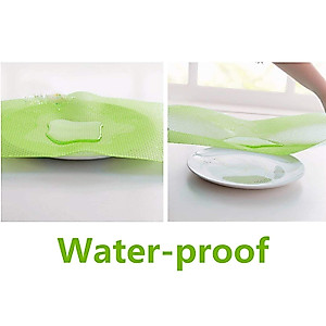 Islmlisa E-lishine Multifunctional Refrigerator Pads Moisture Absorption Pad Washable Can Be Cut Refrigerator Mats Drawer Table Placemats,Shelves Drawer Table Mats,Set of 4 (Green)