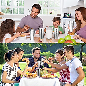 Offiper Metal Cup, 19 oz Insulated Tumbler, 4 Pack Double Wall Unbreakable Stackable Water Tumblers Premium Insulated Stainless Steel Cups Drinking Glasses for Home Travel Camping Outdoor