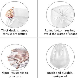 2 Rolls 100 Count Small Trash Bags 4 Gallon Garbage Bags for Kitchen, Bedroom, Bathroom, Office Wastebasket Liners, Clear White