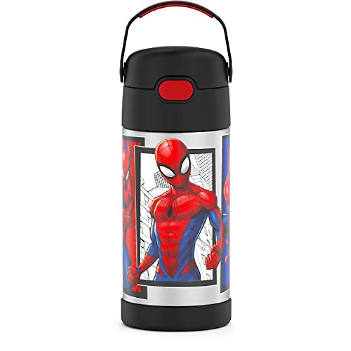 THERMOS FUNTAINER 12 Ounce Stainless Steel Vacuum Insulated Kids Straw Bottle, Spider-Man & Thermos Replacement Straws for 12 Ounce Funtainer Bottle, Clear, 1 Pack