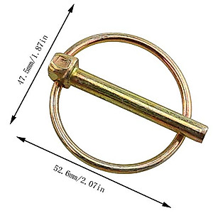 E-outstanding Linch Pin 4PCS 45mm Heavy Duty Lynch Pin Shaft Locking Pin Fastener Assortment Kit for Farm Tractors Trailers Trucks Mowers Trolleys and Carriages M6(1/4Inch)
