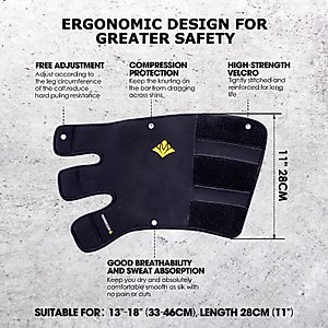 MANUEKLEAR Deadlift Shin Guards, Quick On and Off Shin Splint Brace, Adjustable Weightlifting Calf Brace for Keep Knurling On The Bar from Fragging Across Shins (Pair)