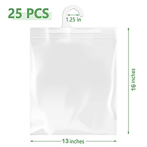 Large Hook Hanging Storage Bags 16 x 13-inch, Headphone Storage Classroom - Reusable, Waterproof & Dustproof - Ideal for Classroom, Library, and Pharmacy Use