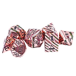 Copper Vein of Magic DND Metal Dice Set for Dungeons and Dragons Gifts, D&D, D and D, Pathfinder, Accessories, D20, Polyhedral, Resin Dice, Metal, Dice Tray, Tower, Bag, Box